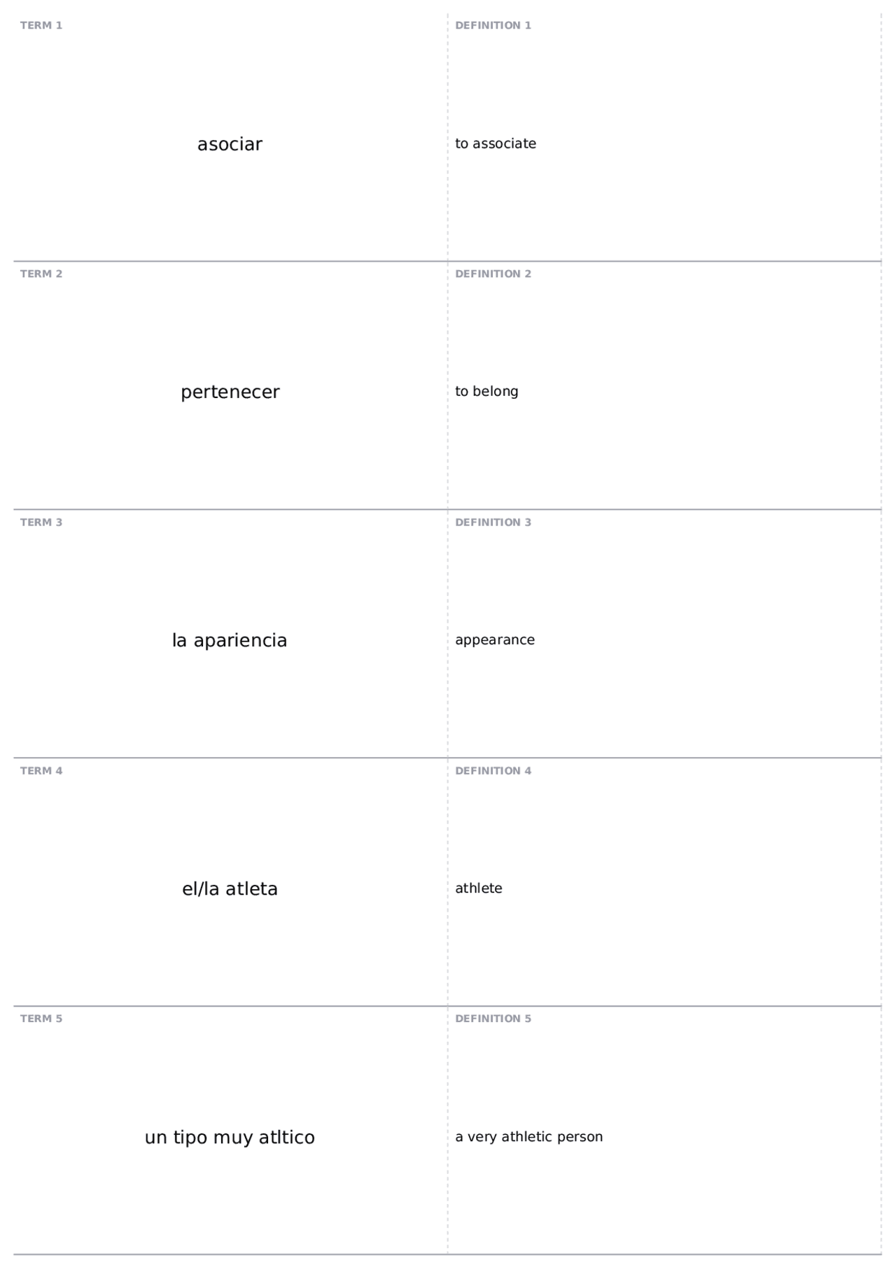 Spanish Vocabulary: Terms Relating to People, Characteristics, and ...