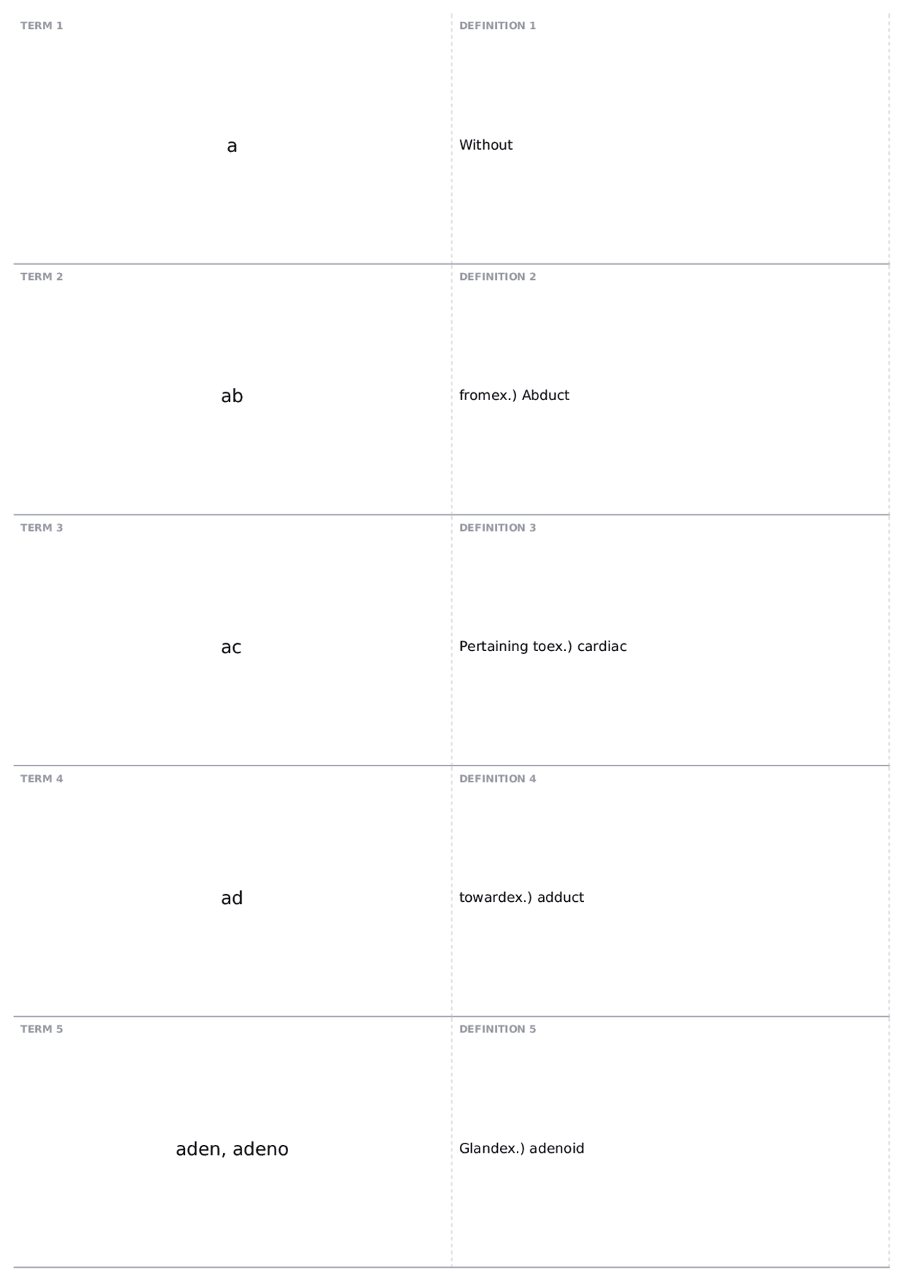 Root Words | B STR 301 - GENERAL ANATOMY | Quizzes Biology | Docsity