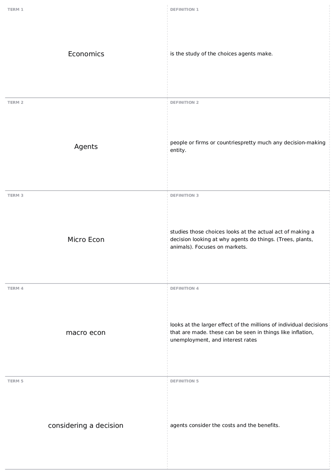 Exam 1 flash cards | ECON 2005 - Principles of Economics | Quizzes ...