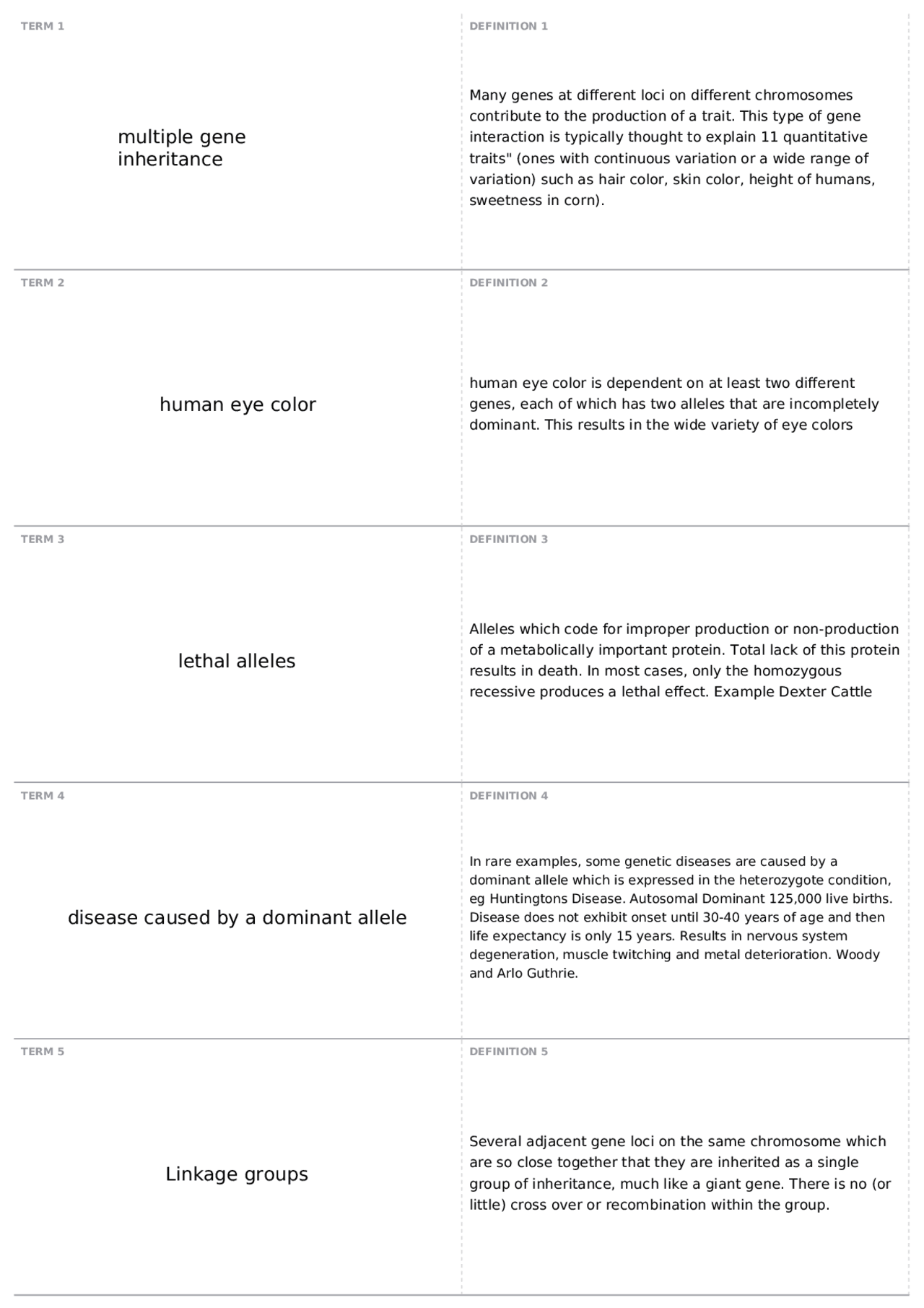 Bio exam #4 Genetics and human genetics | BIOL 1005 - General Biology ...