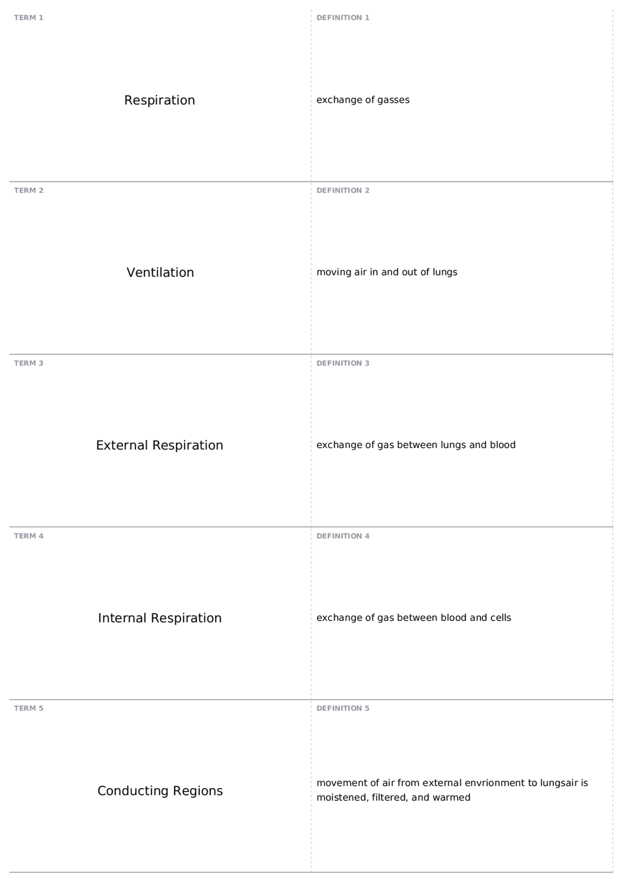 Test 2: Respiratory System | BIO 4503 - Vertebrate Histology - Docsity