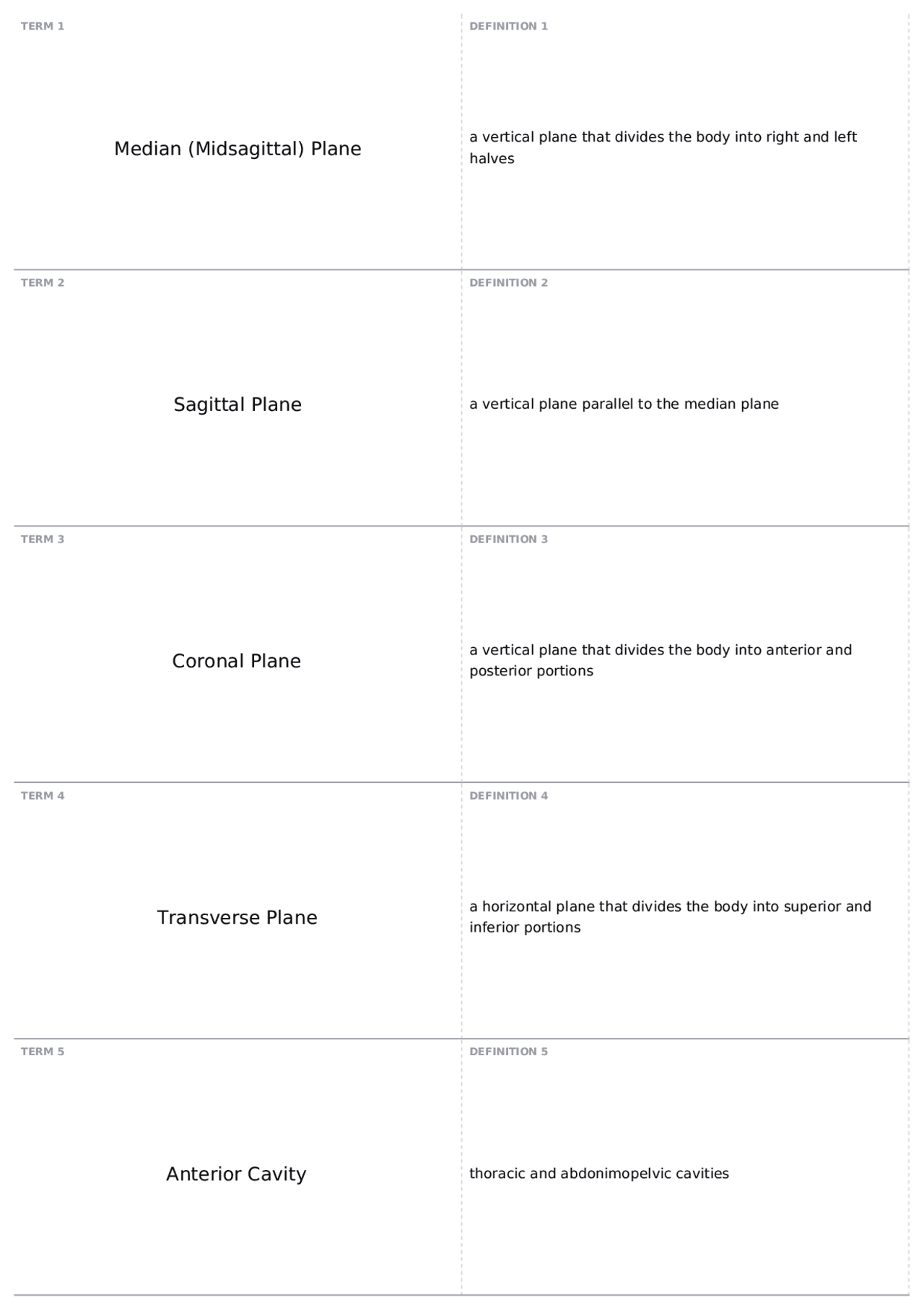 Planes, Regions, and Cavities in the Body | BIOL 205 - BASIC HUMAN ...