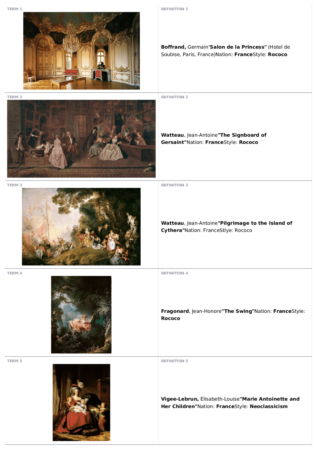 Exam 1 Fall '13 Image Recognition | ARTS 1730 - INTRODUCTION TO ART ...