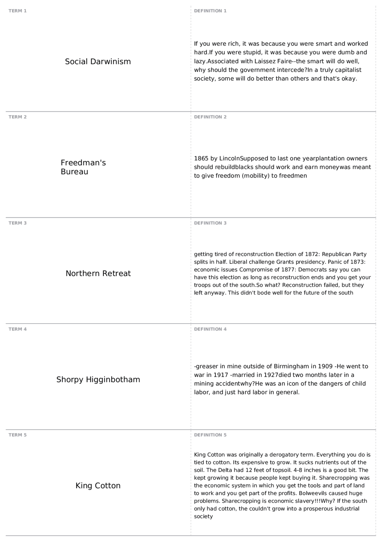 Test 1 | HI 1073 - Modern U S History - Docsity