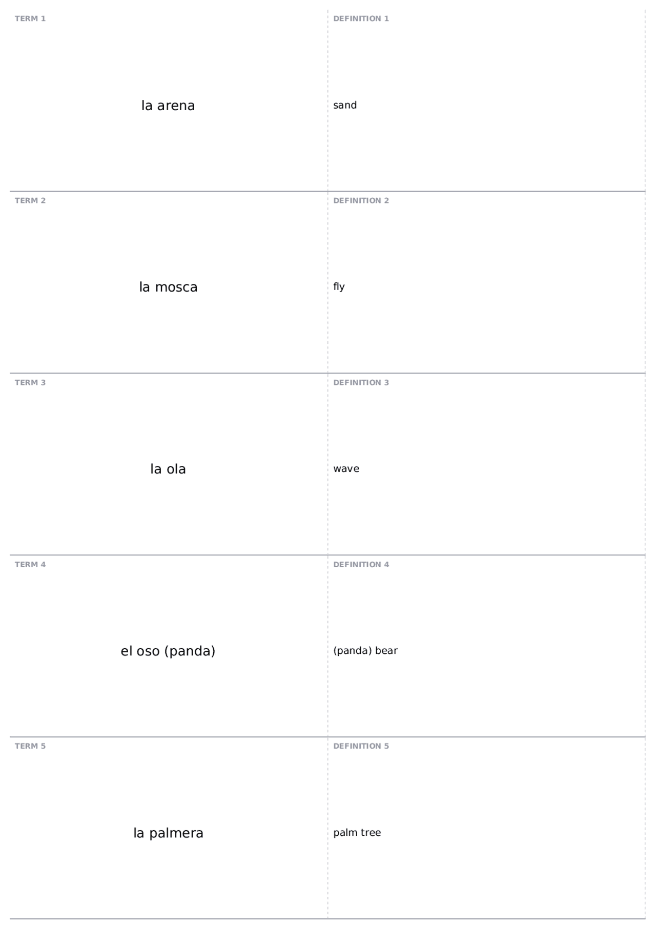 Dos Mundos 7th ed. Capitulo 7 vocab | SPAN 106 - Spanish II ...