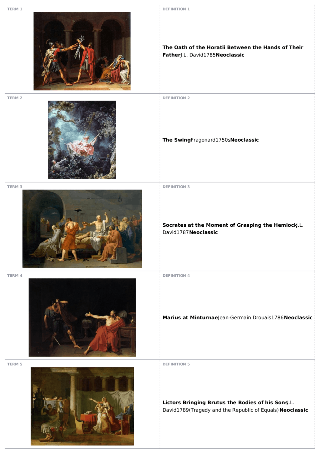 Neoclassicism | ARTH 3534 - 19th Century Art History - Docsity