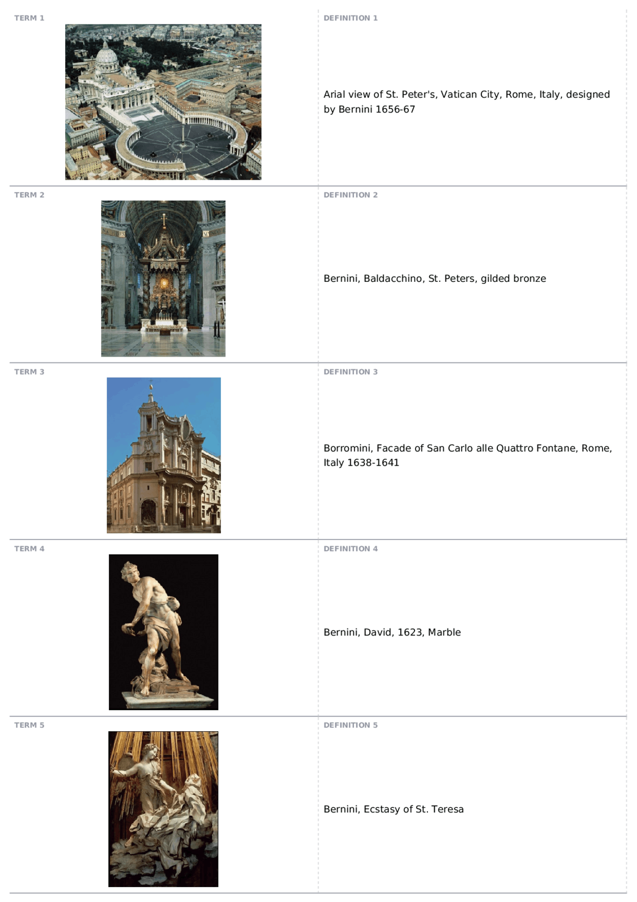 Exam 1 | ARHI 2400 - Art History II: Baroque to Modern - Docsity