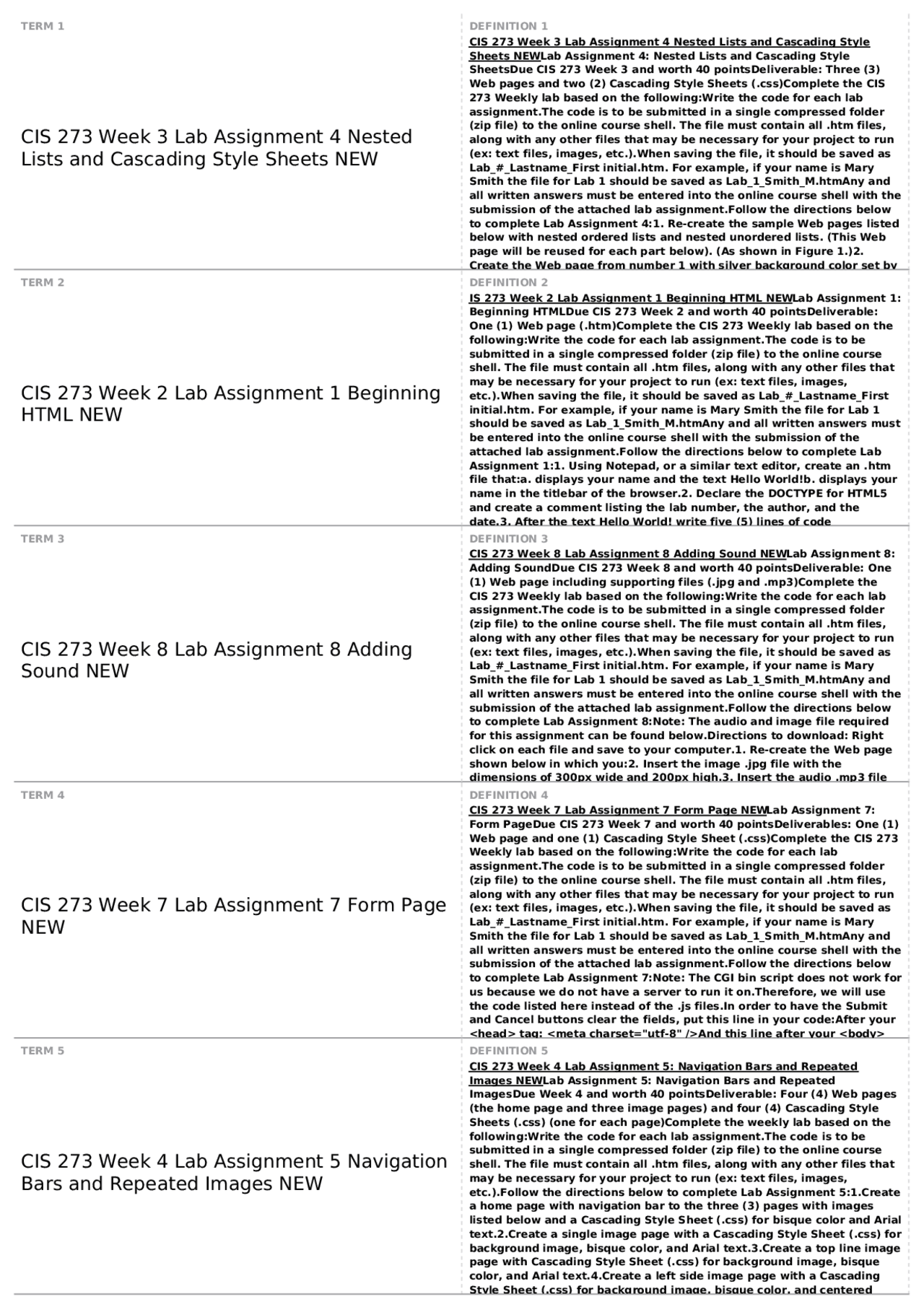 CIS 273, part 2 | EDUC - Educational Linguistics - Docsity