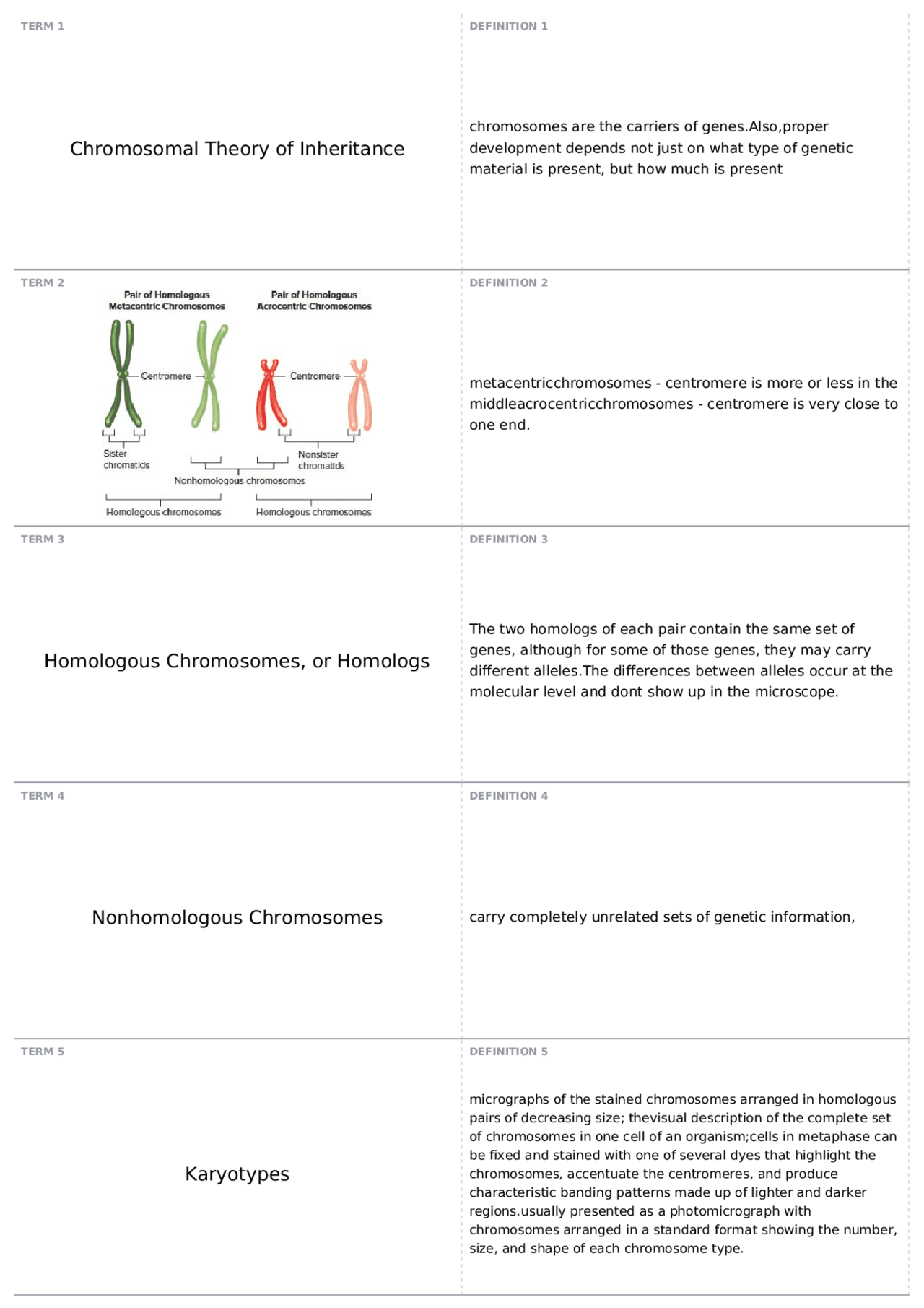 Ch. 4 Chromosomal Theory of Inheritance | BIOGD 2800 - Lectures in Genetics - Docsity