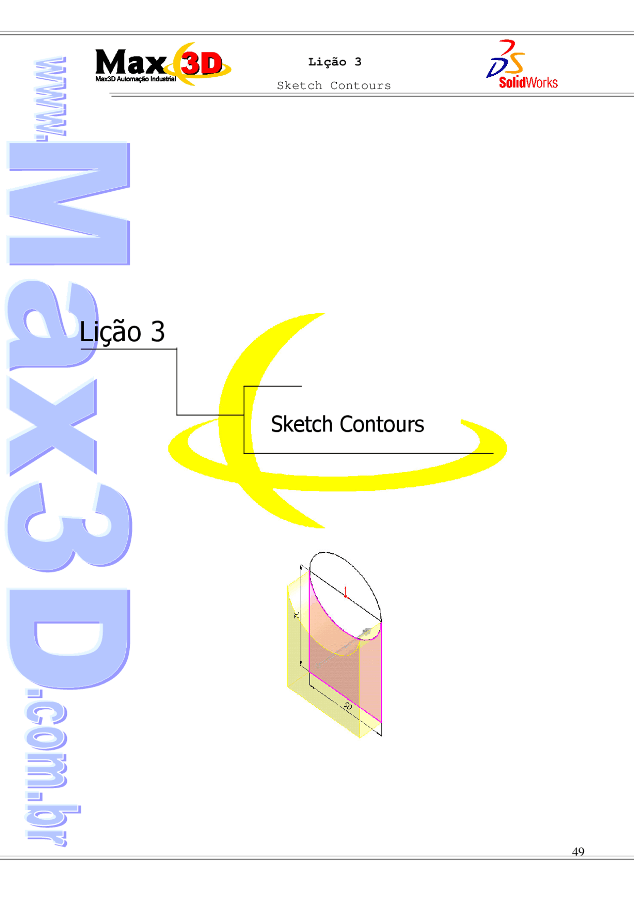 05 Lição 3 Sketch Contours Sketch Contours Do Solidworks Docsity