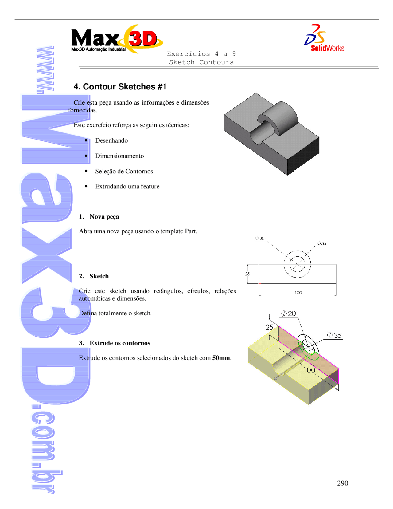 14 Lição 3 Exercícios Lição 3 Tutorial Solidworks Docsity