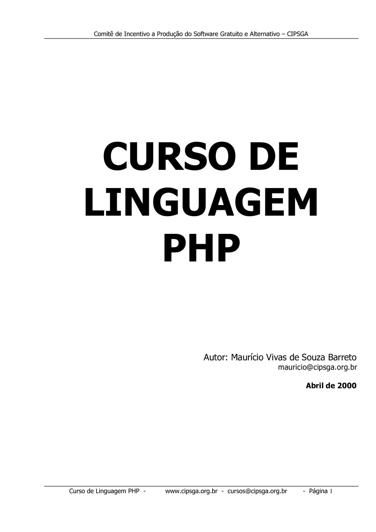 Linguagem PHP - Apostila falando o básico sobre Php. - Docsity