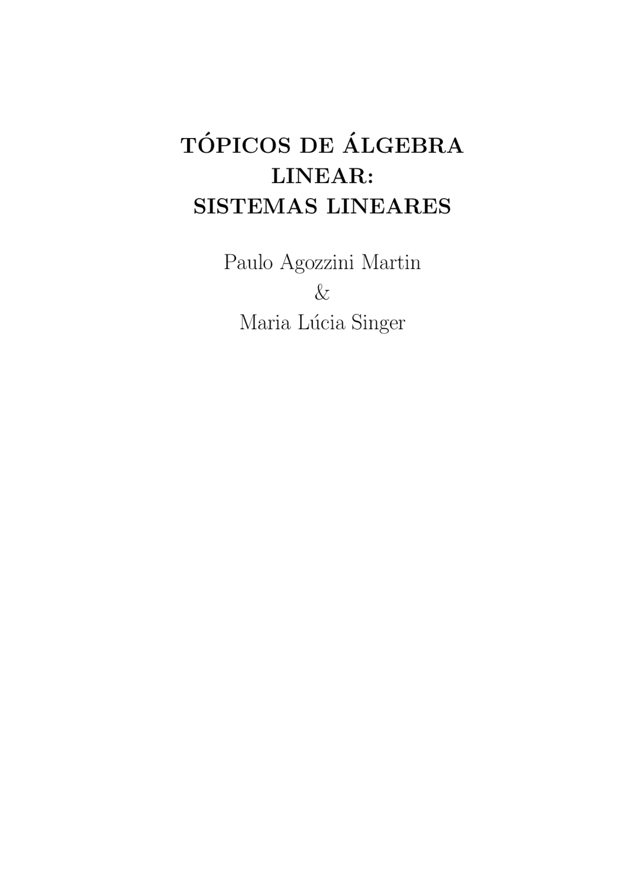 Sistemas Lineares Apostila Sobre Sistemas Lineares Utilizada Em