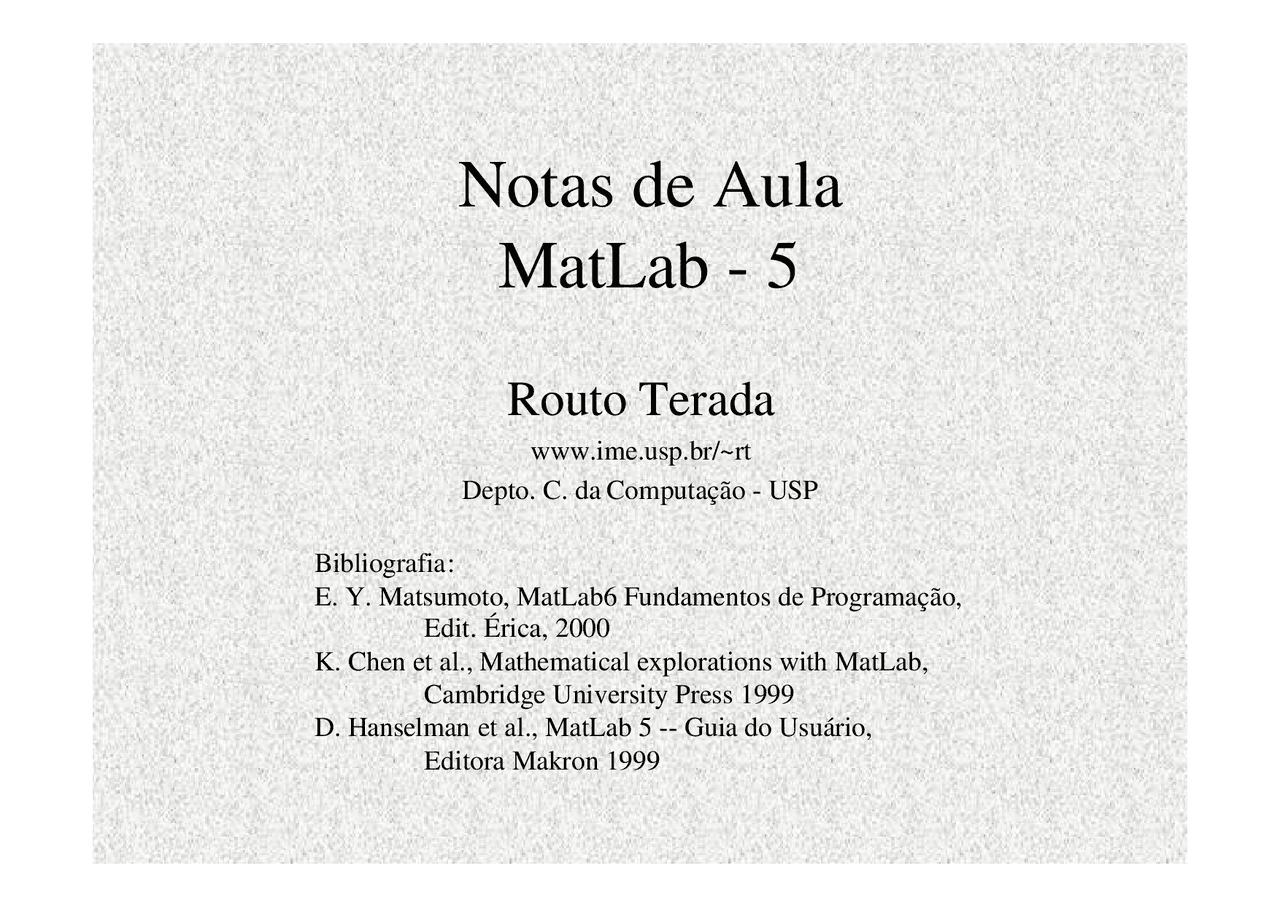 Apostila De Matlab Part 5 Descrição Docsity