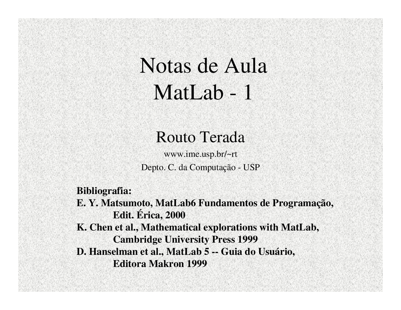 Apostila De Matlab Part 1 Descrição Docsity