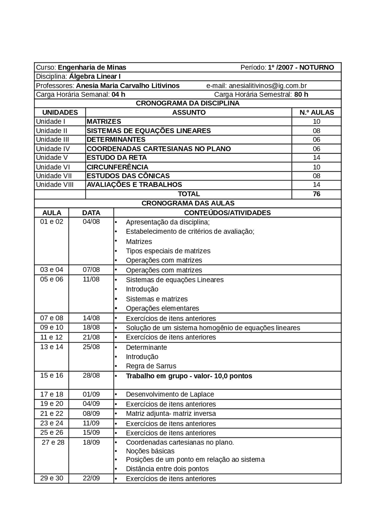 Algebra Linear Docsity