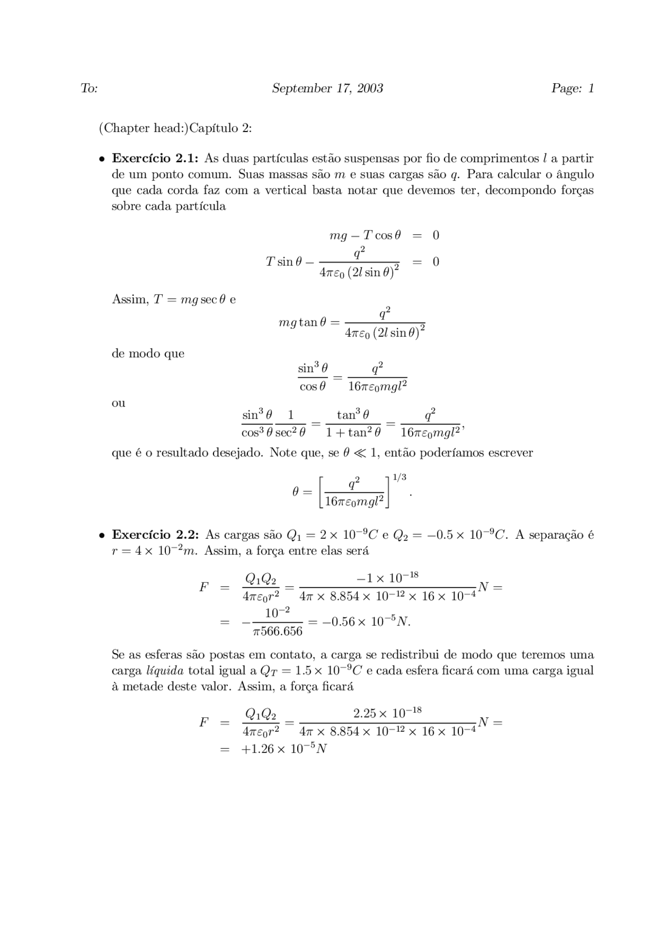 Exercícios Sobre As Partículas Cap Ii Docsity