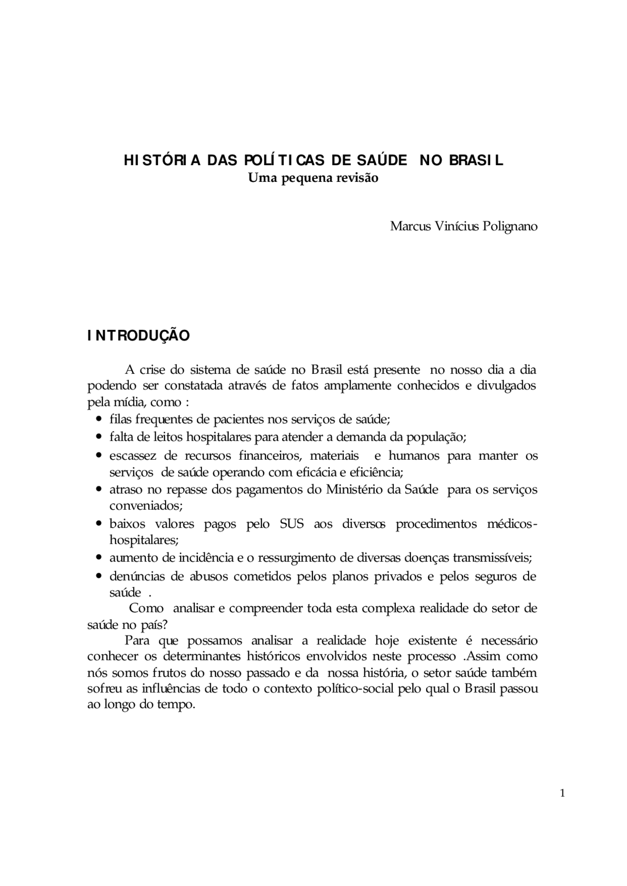 Saude No Brasil Docsity