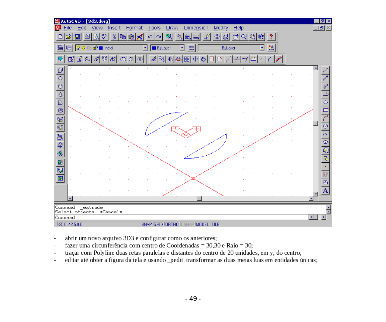 Mini Curso De Auto Cad Tut3d49 52 Este Manual De Aplicação Do