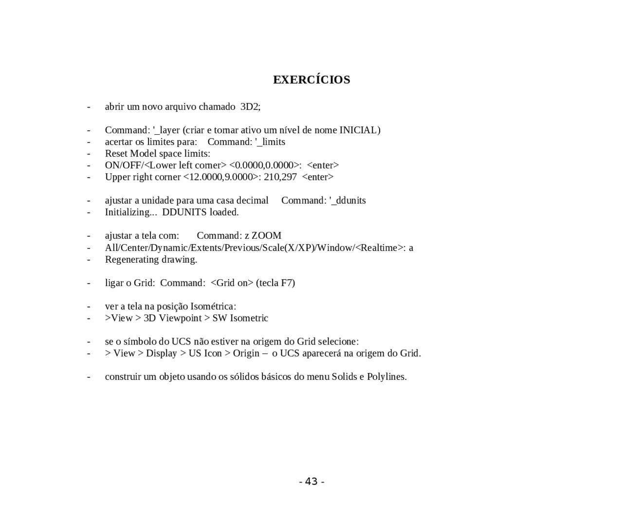 Mini Curso De Auto Cad Tut3d43 48 Este Manual De Aplicação Do