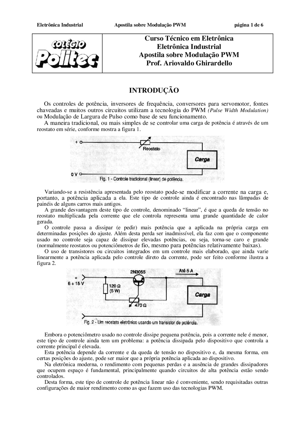 Modulação Pwm Introdução Apostila Básica Pwm Docsity
