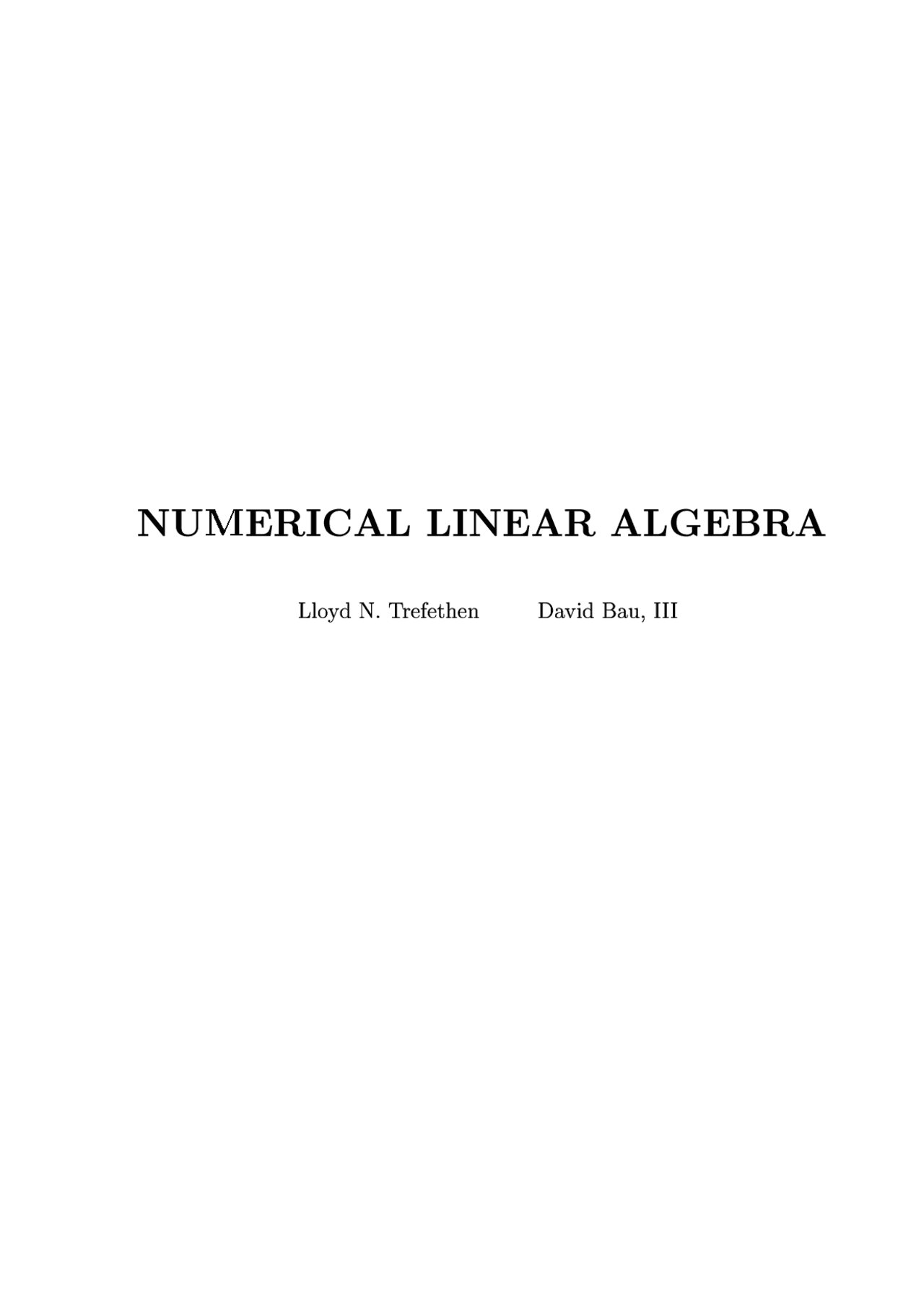 Numerical Linear Algebra (Lloyd) - Livro de Algebra Linear ...