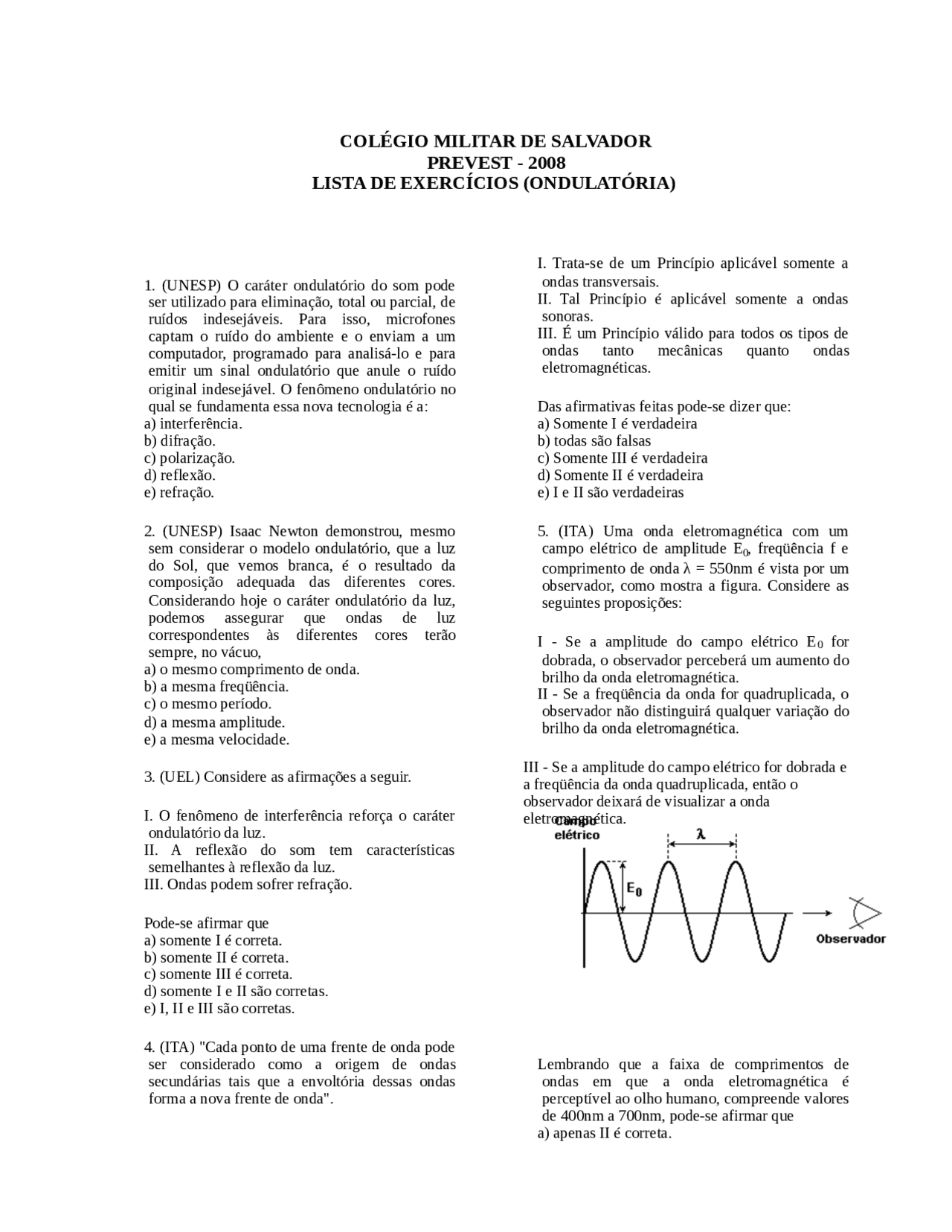 Lista De Ondulatoria Docsity