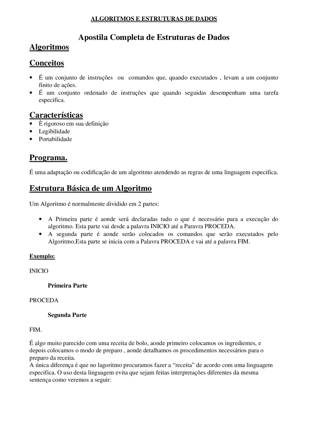 Lógica De Programação Algoritmos E Estruturas De Dados