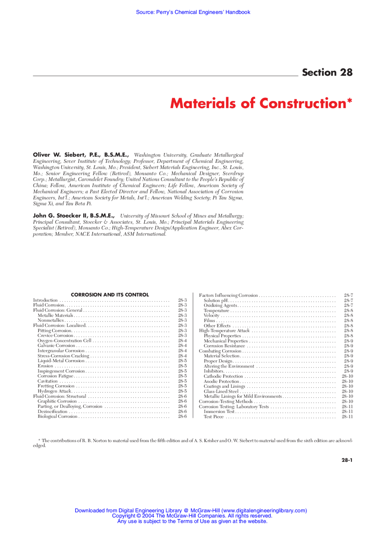 Materials of Construction - Topicos de seleçao de materiais - Docsity