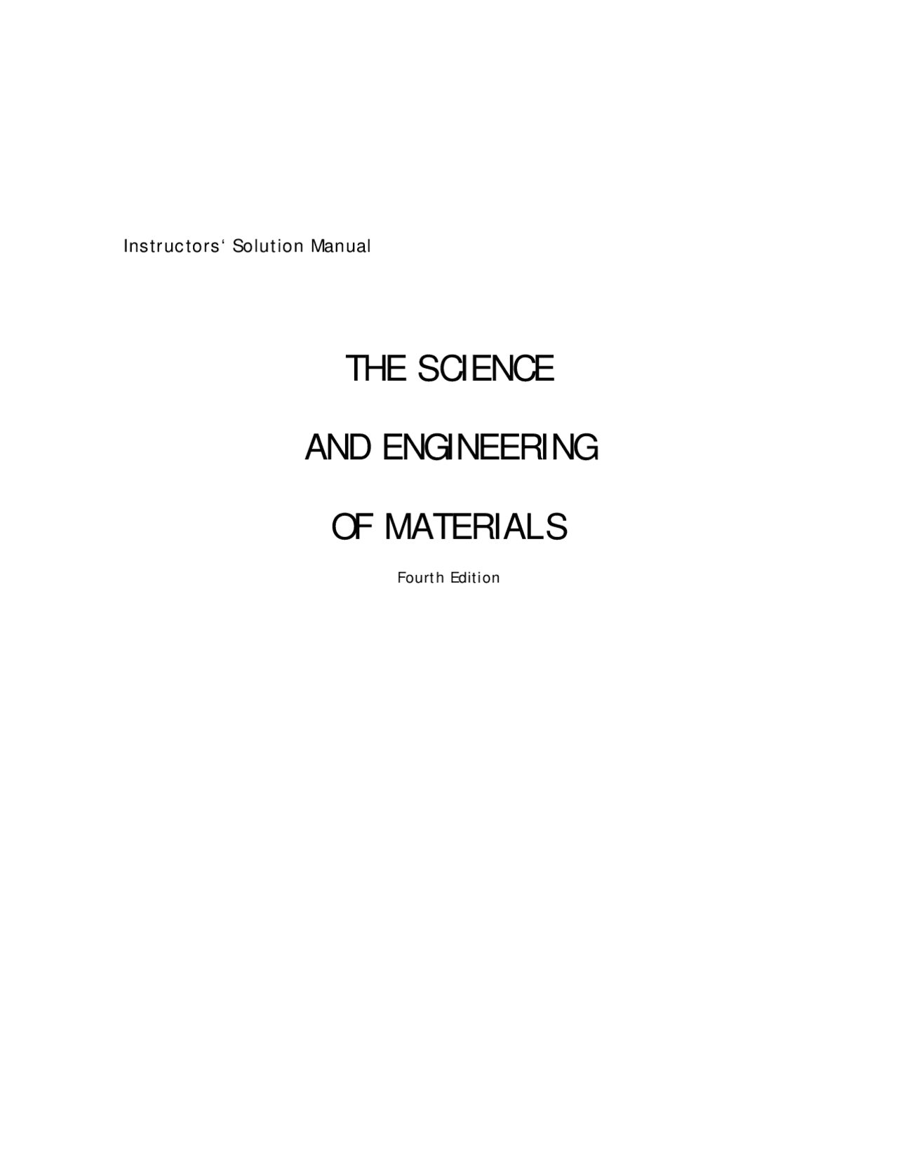 Ciência E Engenharia Dos Materiais Capa Solution Capa The Science