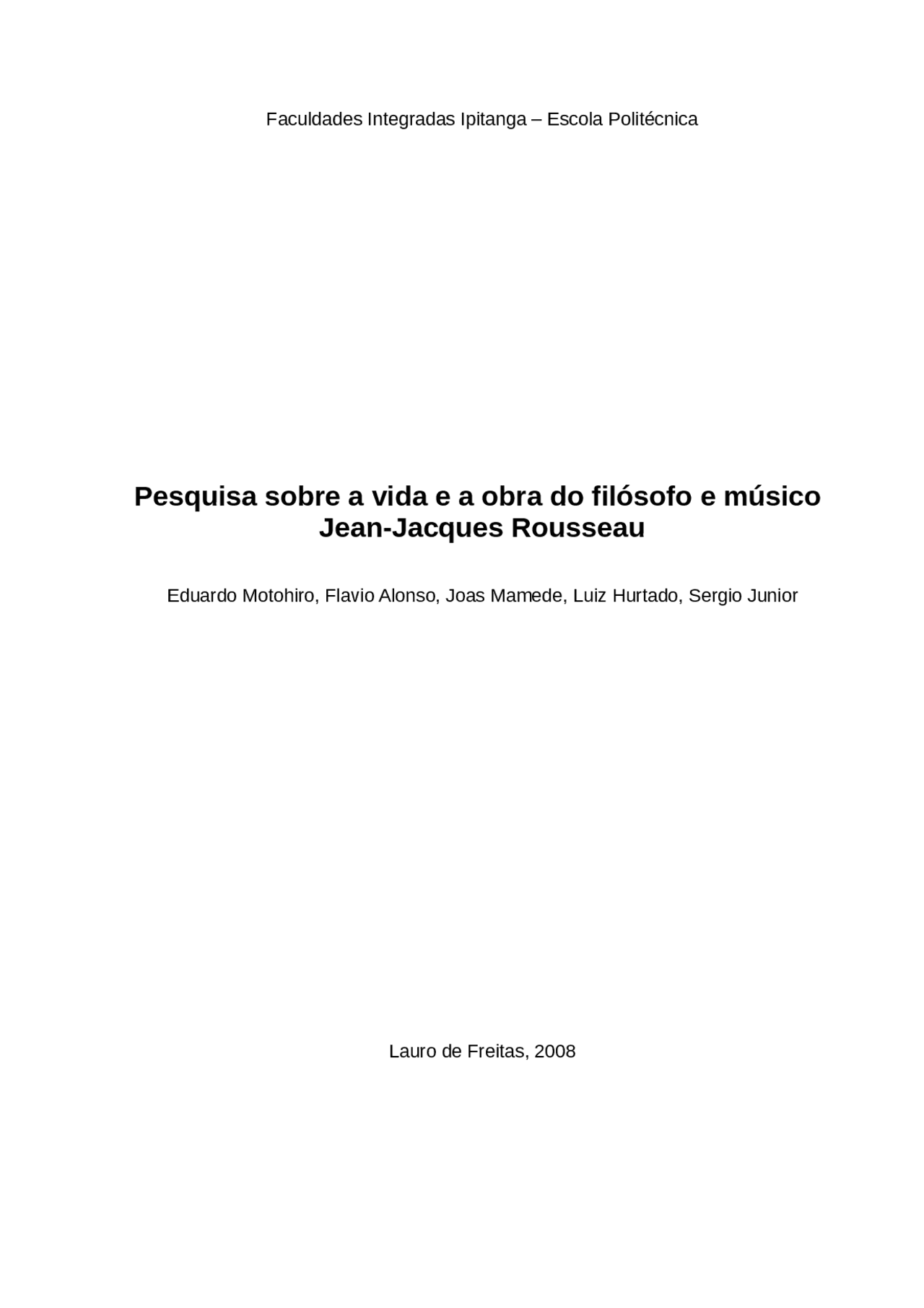 Jean Jacques Rousseau Docsity