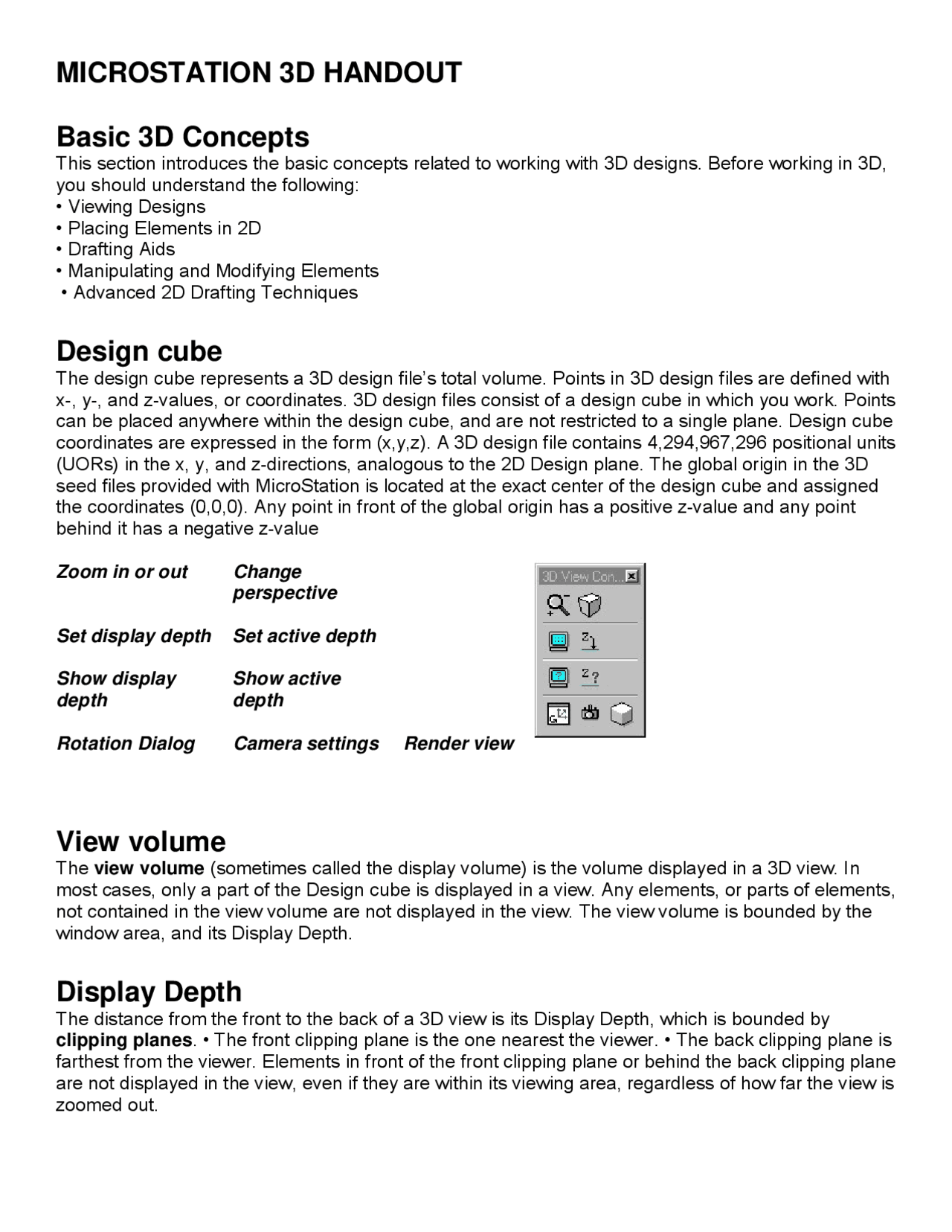 MicroStation - 3D manual - - - - - - - - - Docsity