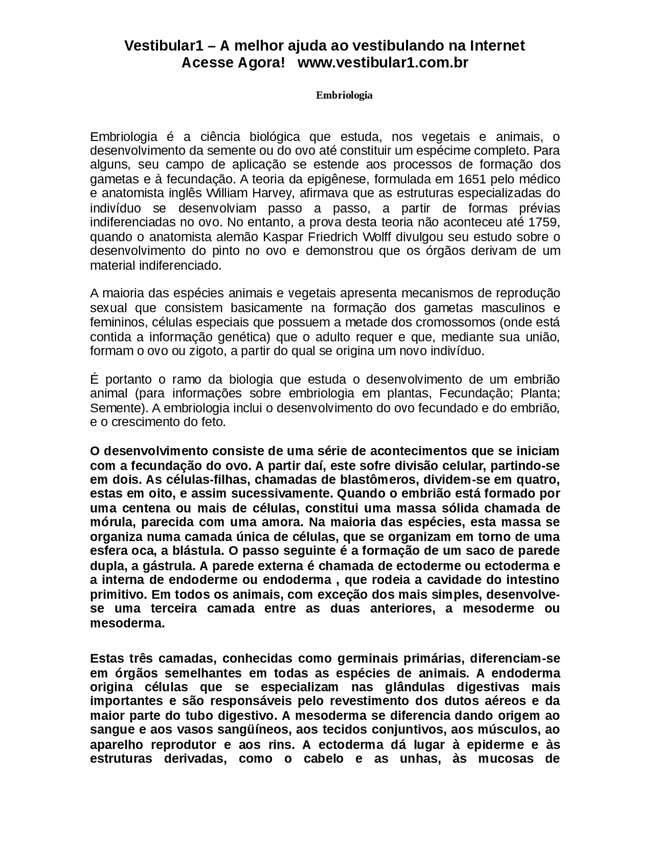 Embriologia Resumo Docsity