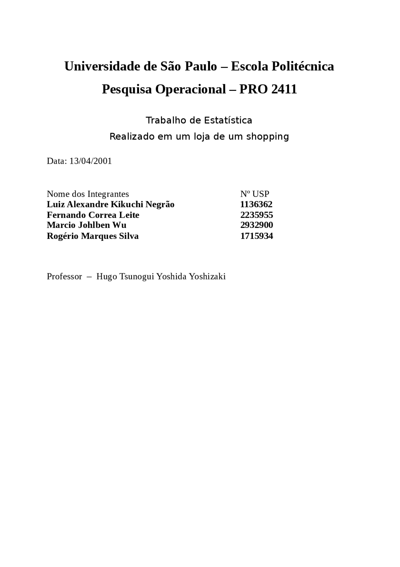 PRO2411 relatórios antigos - doc 1 po - - - - - - - - - Docsity