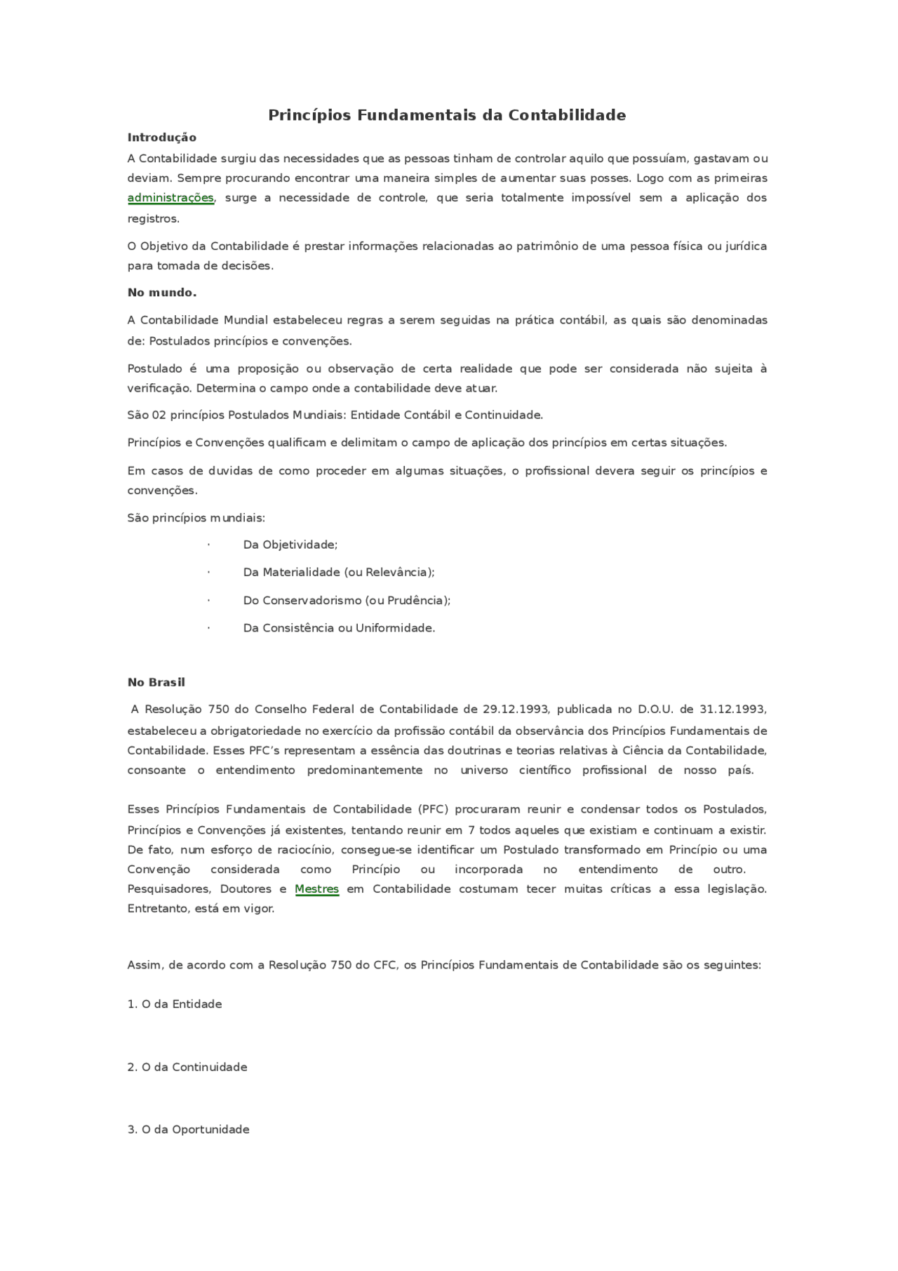 Princípios Fundamentais da Contabilidade - - - - - - - - - Docsity