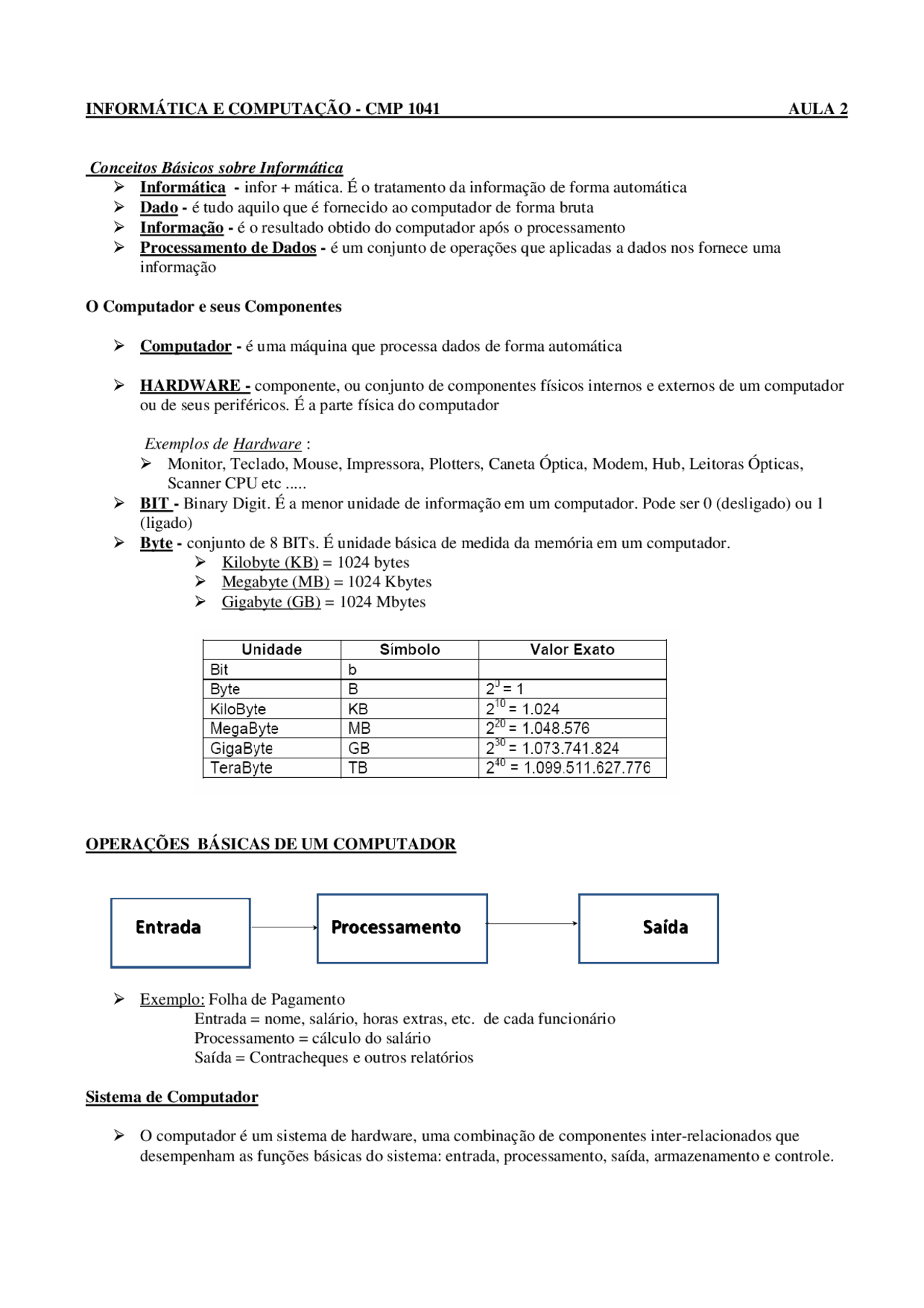 Aula 2 Conceitos bsicos - - - - - - - - - Docsity