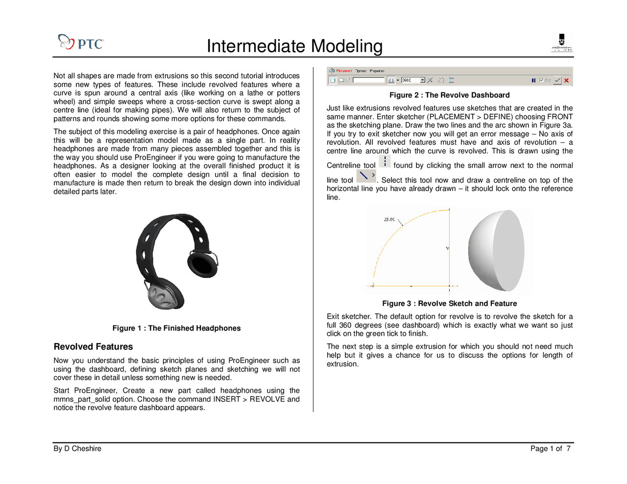 02 - Intermediate Modeling - Tutorial do ProEngineer Wildfire 2 da PTC - Docsity