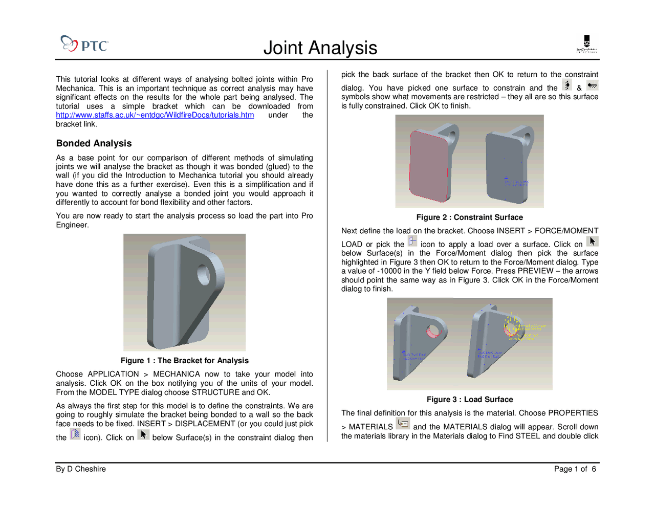 Desenho Tecnico: Joint Analysis - Tutorial do ProEngineer Wildfire 2 da PTC - Docsity