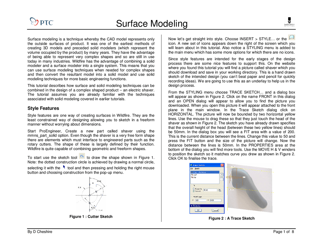 15 - Surface Modeling - Tutorial do ProEngineer Wildfire 2 da PTC - Docsity