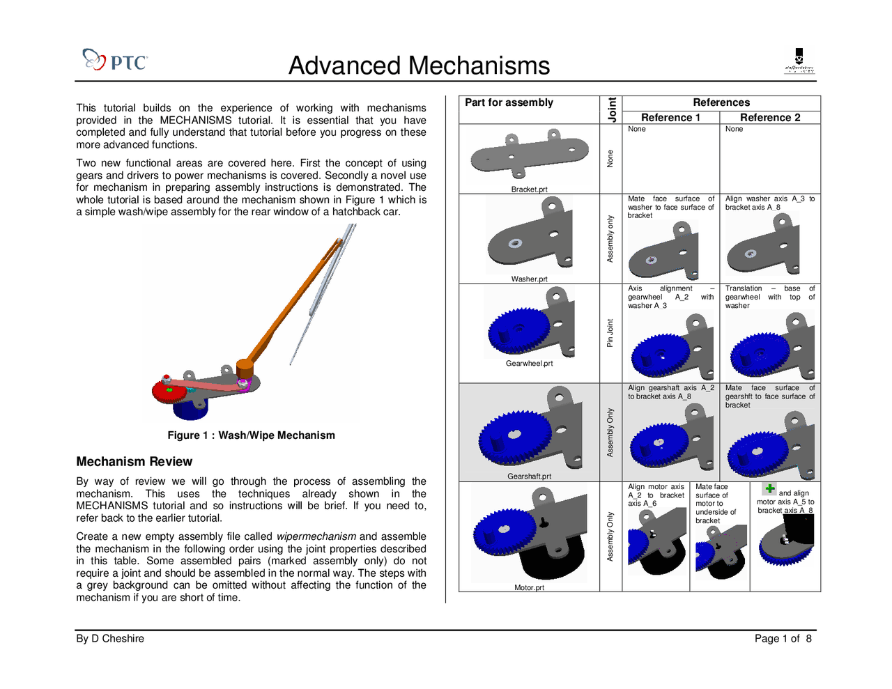 12 - Advanced Mechanisms - Tutorial do ProEngineer Wildfire 2 da PTC - Docsity