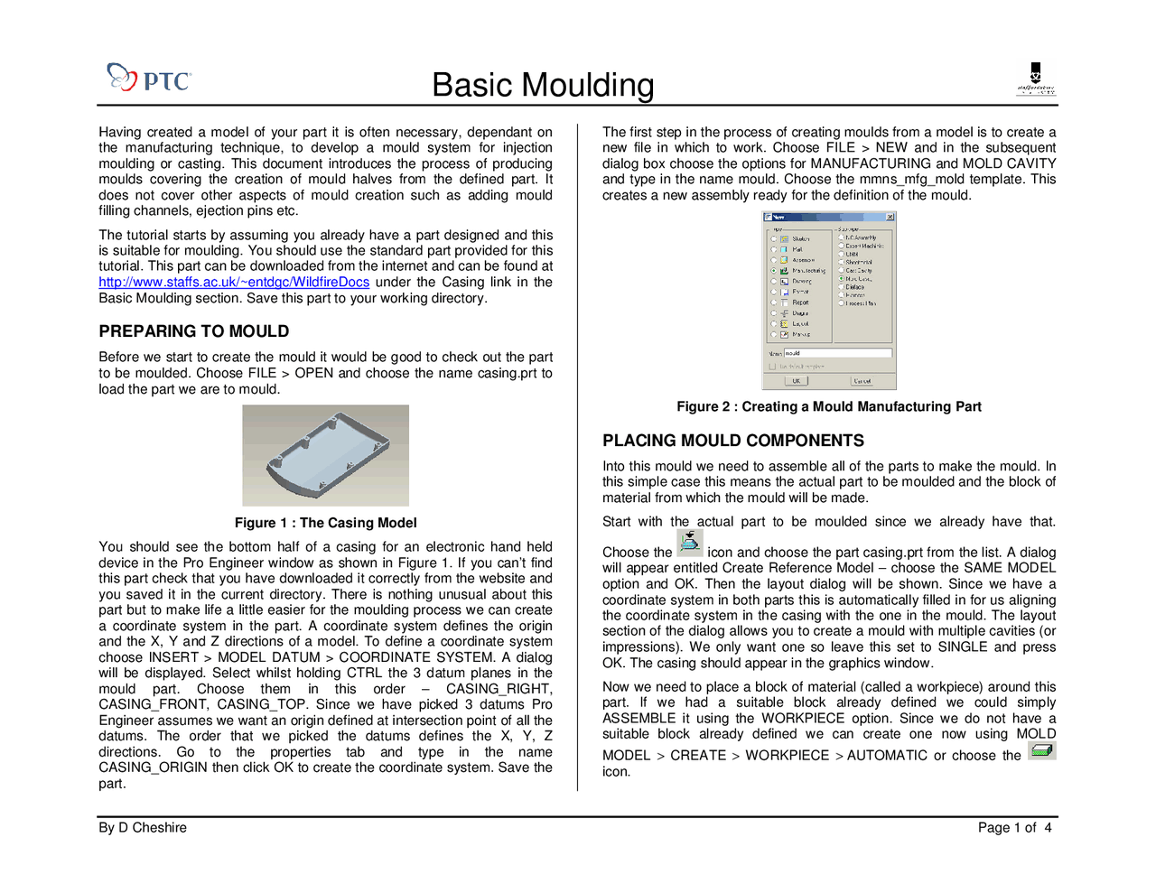 Notas De Engenharia Mecânica Basic Moulding Tutorial Do Proengineer