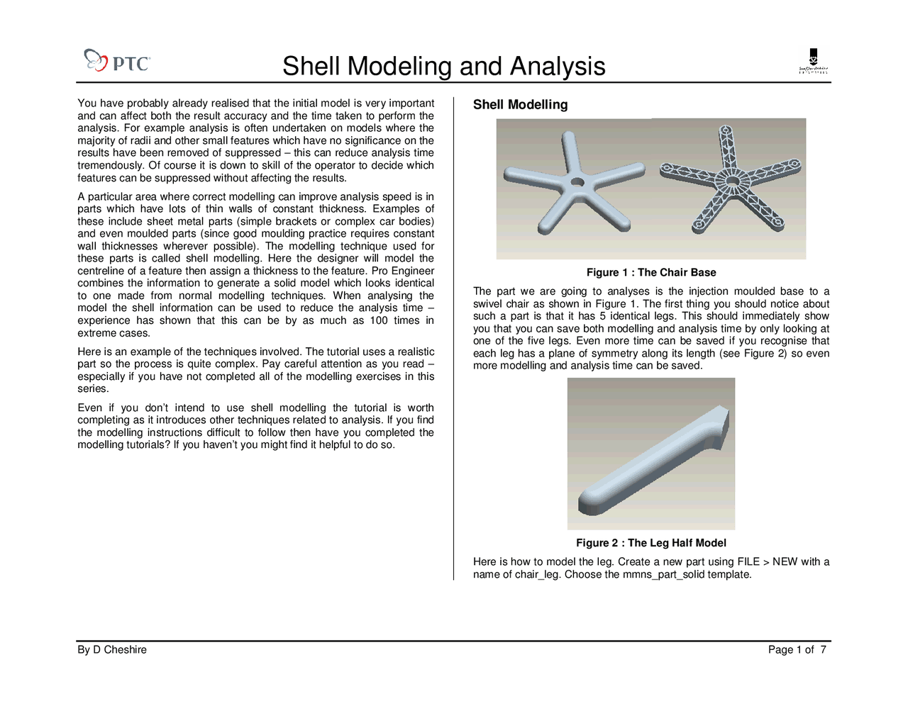 21 - Shell Modeling - Tutorial do ProEngineer Wildfire 2 da PTC - Docsity