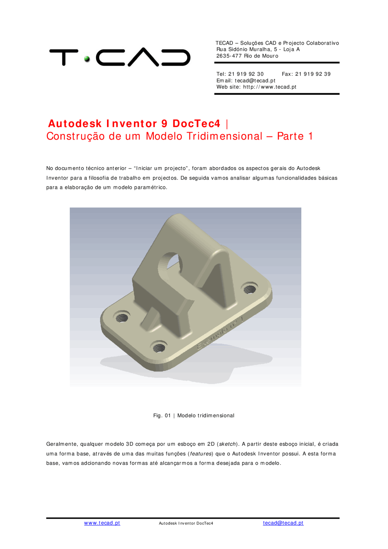 Auto desk inventor V. 9 part. 1 - apostila programa auto desk inventor 9 - Docsity