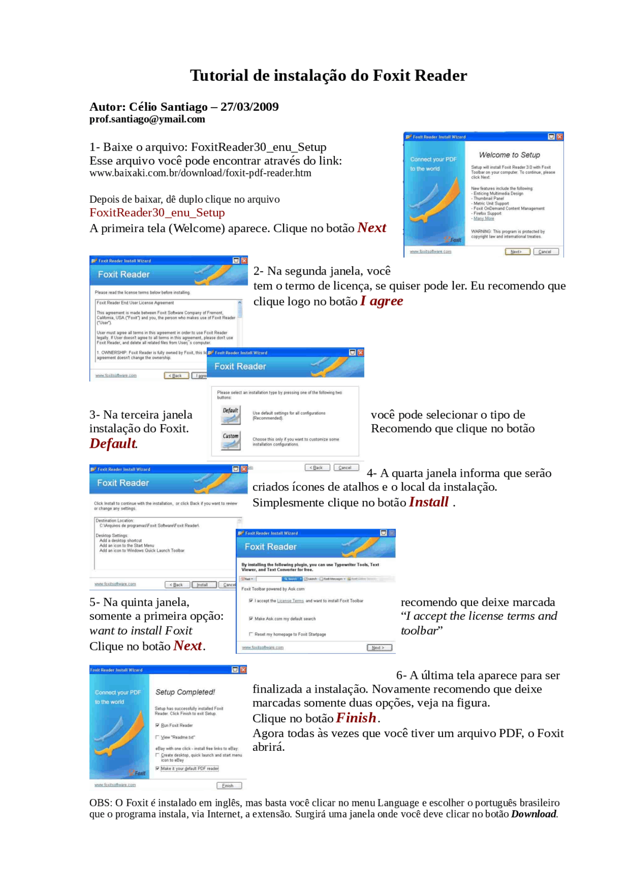 Tutorial Foxit Reader Instalação Do Foxit Reader Docsity