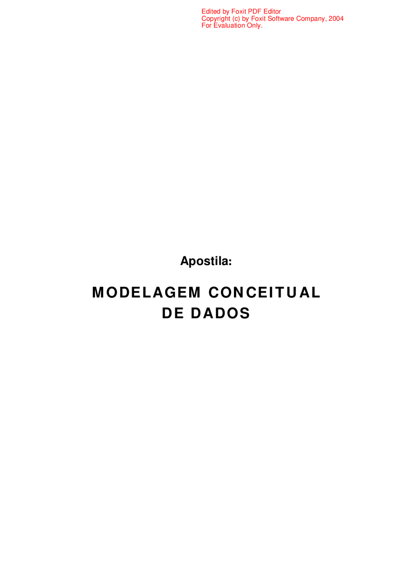Modelagem De Dados Apostila De Modelagem Conceitual De Dados Docsity