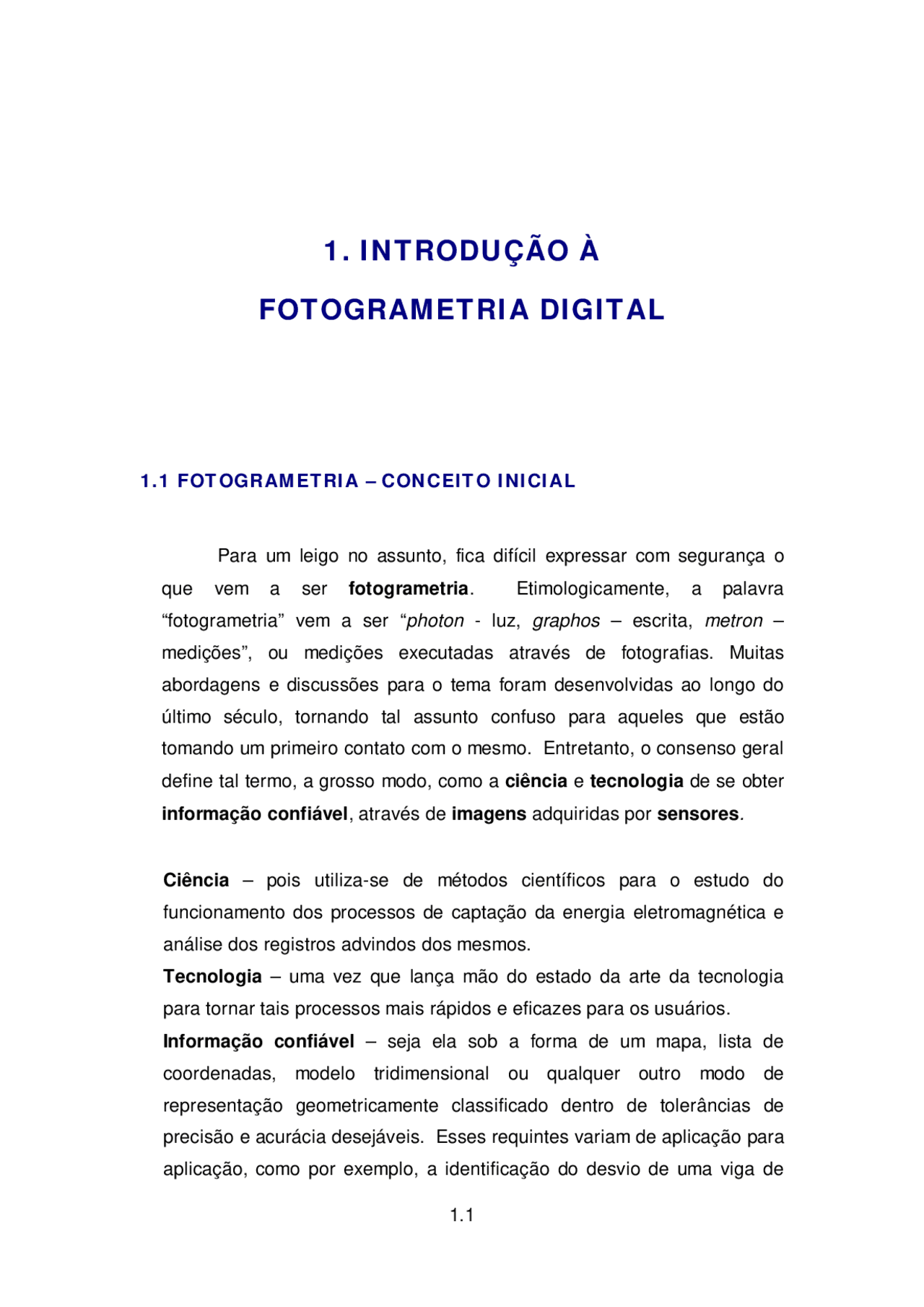 Fotogrametria i - INTRODUÇÃO A FOTOGRAMETRIA DIGITAL - Docsity