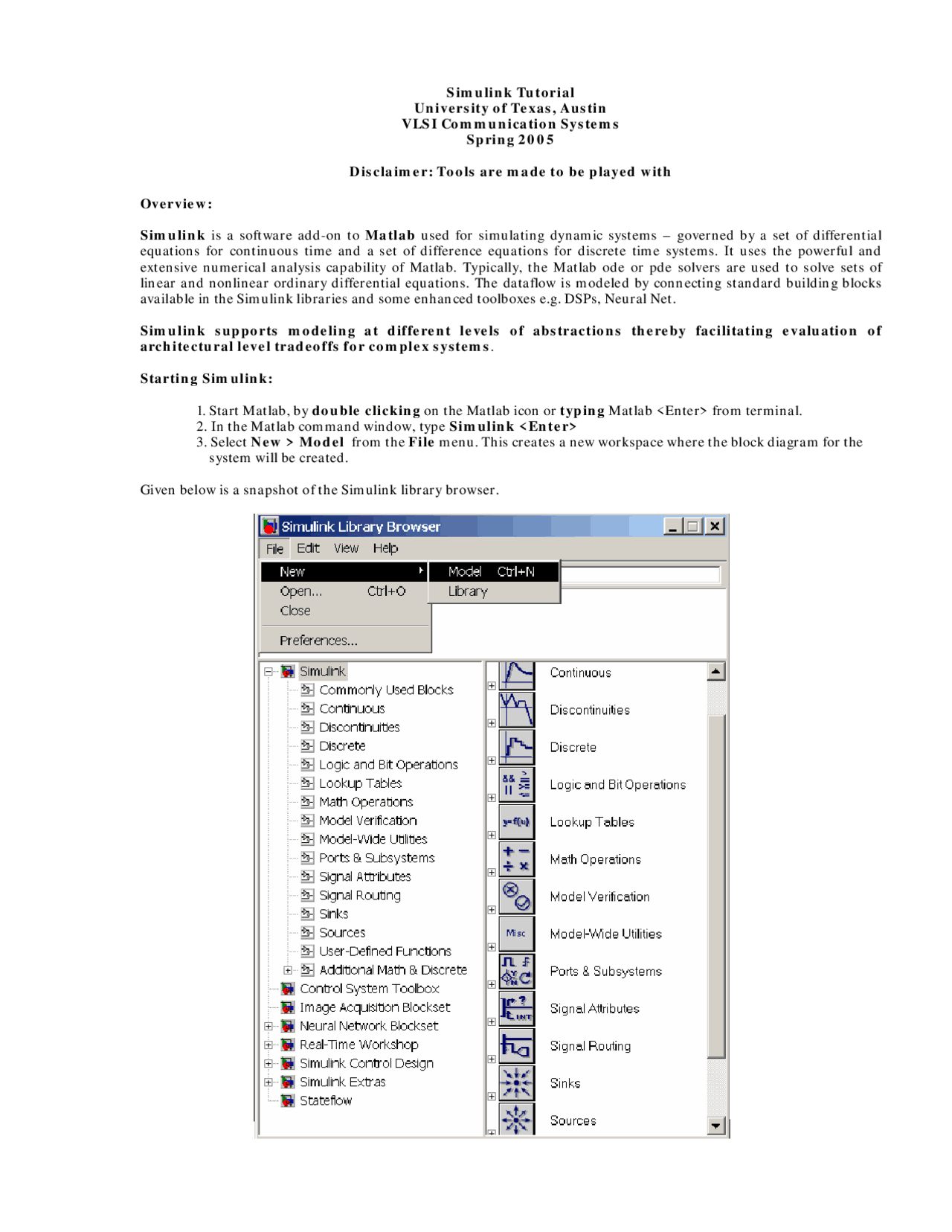 Simulink Tutorial Apostila De Matlab Docsity