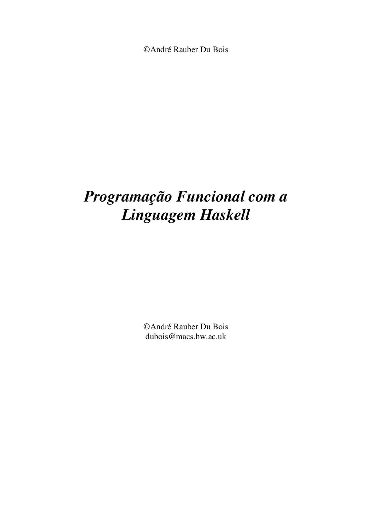 Programação Funcional Em Haskell Apostila Para Programação Funcional