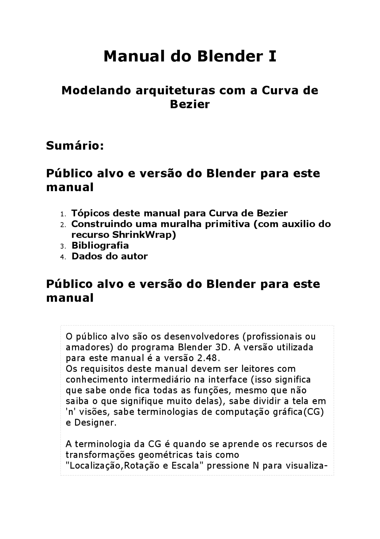 Apostila De Blender Apostila Com Tutoriais Para O Programa De