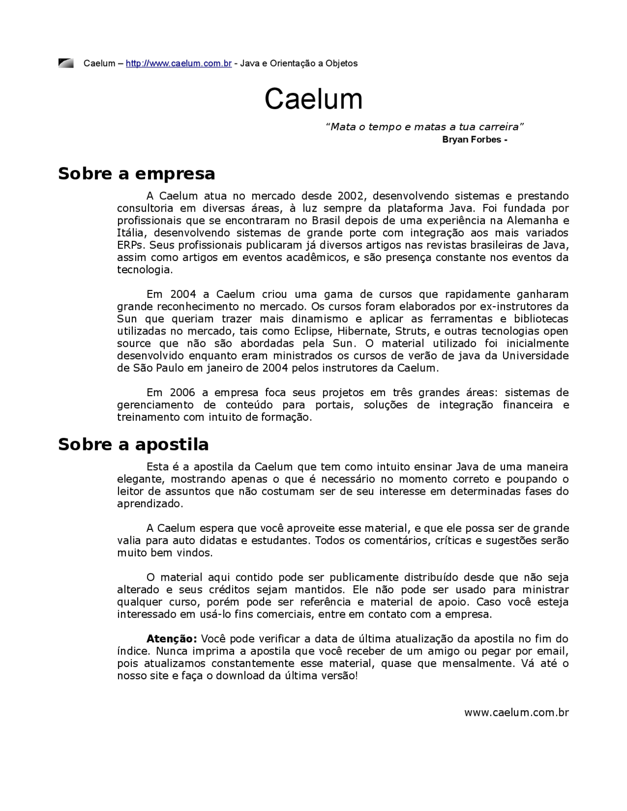 Apostila Caelum Java Linguagem De Programação Docsity